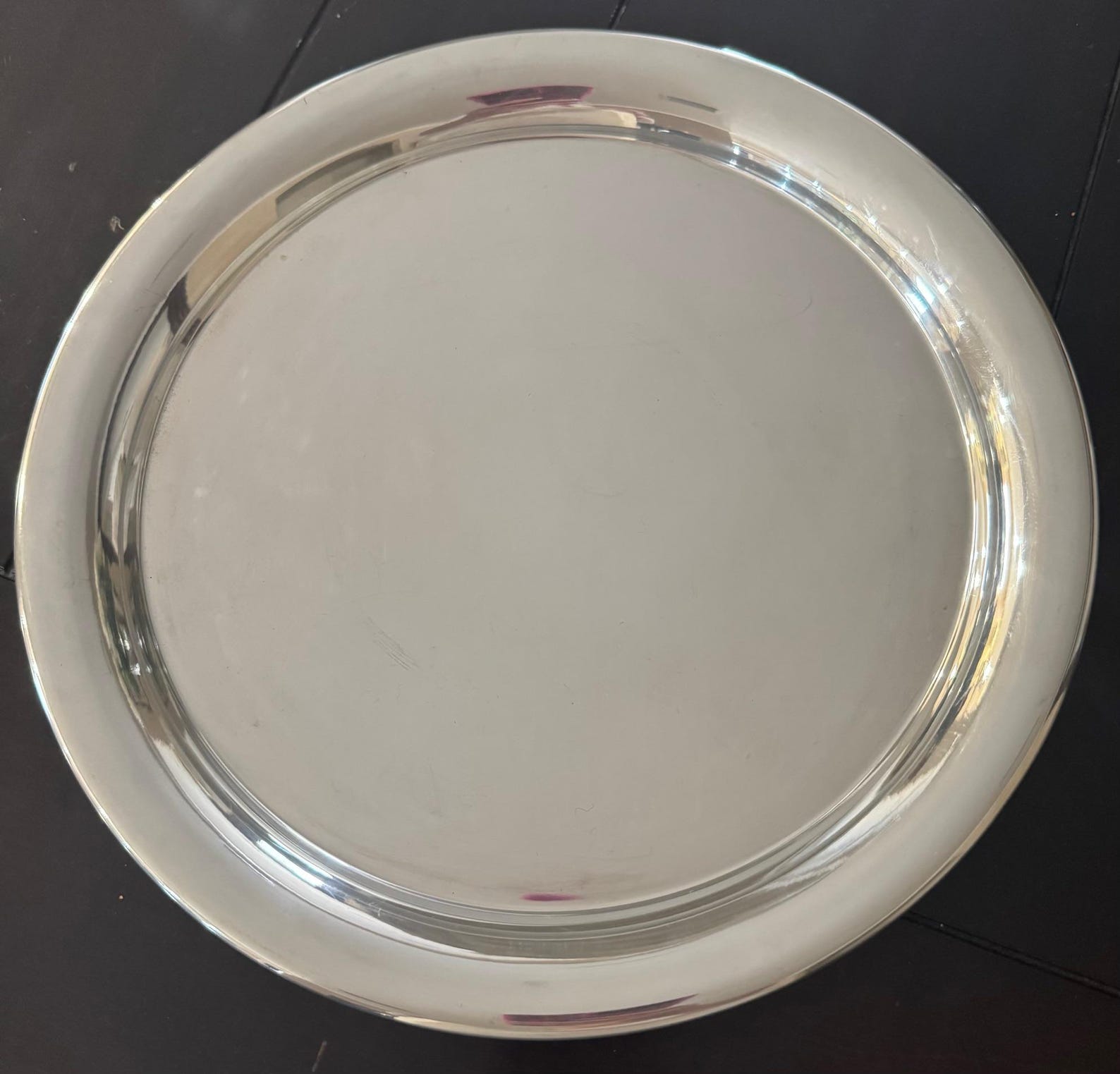 Vintage Cartier Pewter Serving Tray – Minimalist Round Modern Design ...
