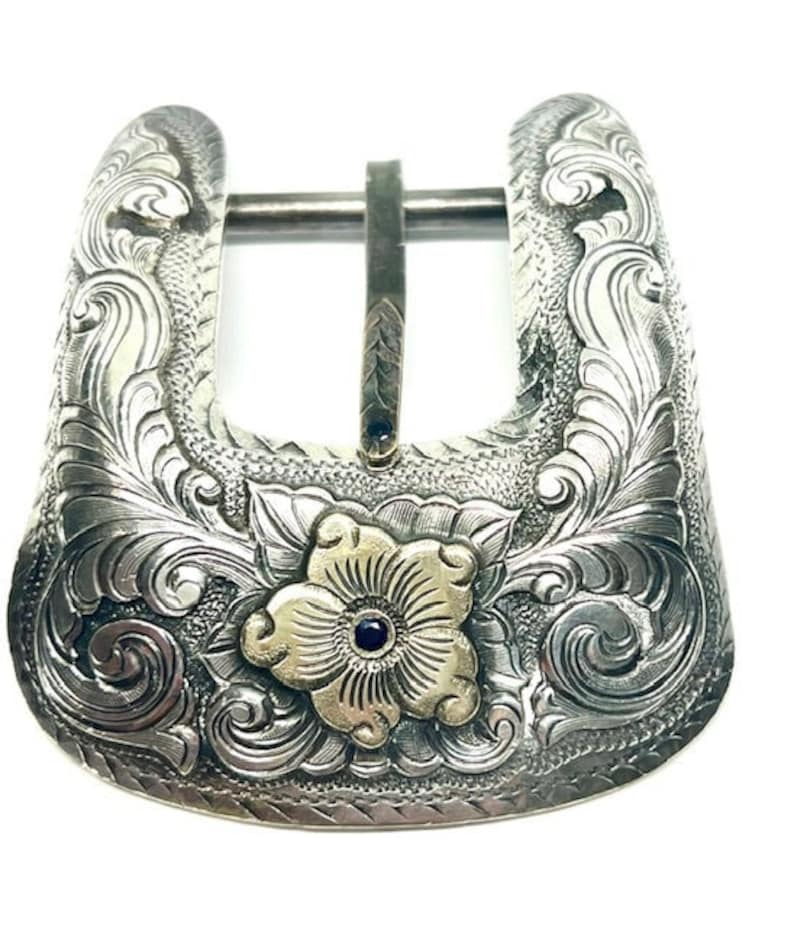 Sterling Silver 14K Gold Belt Buckle Dale Harris Western Cowboy - Etsy