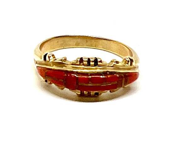 Teme Navajo Carnelian 14k gold Native American Ring - Gem