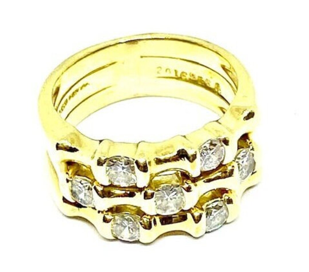 Vintage Jose Hess Designer Ring – 18K Yellow Gold With Diamonds – Size ...