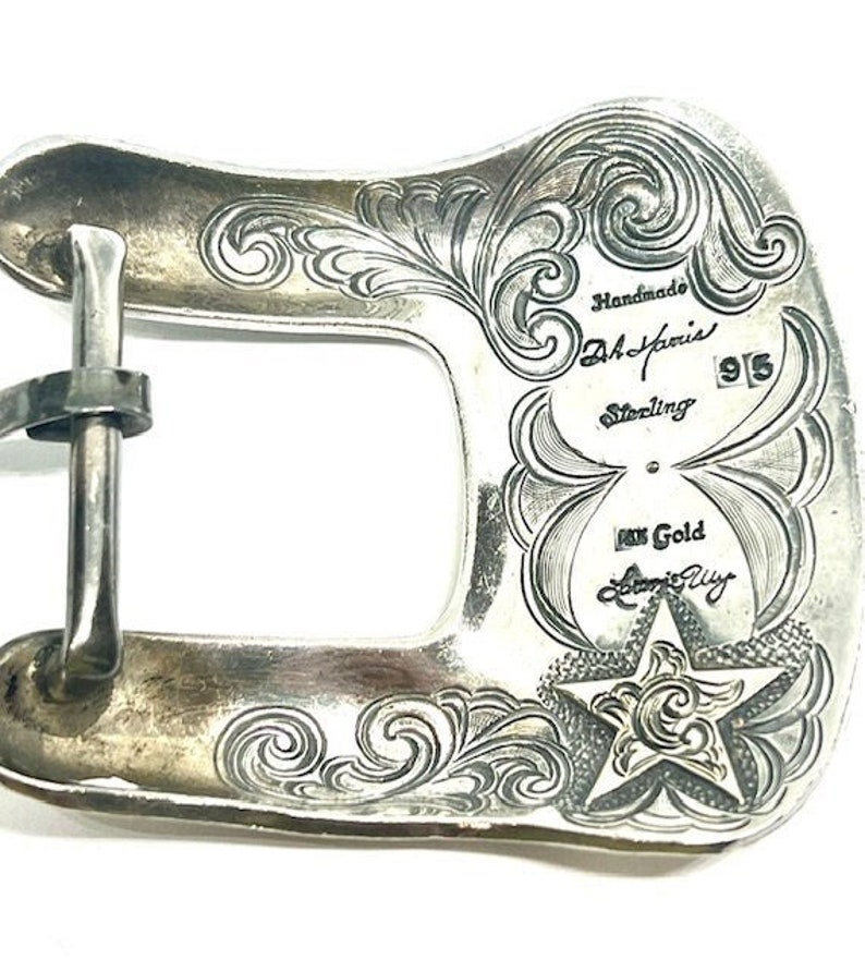 Sterling Silver 14K Gold Belt Buckle Dale Harris Western Cowboy - Etsy