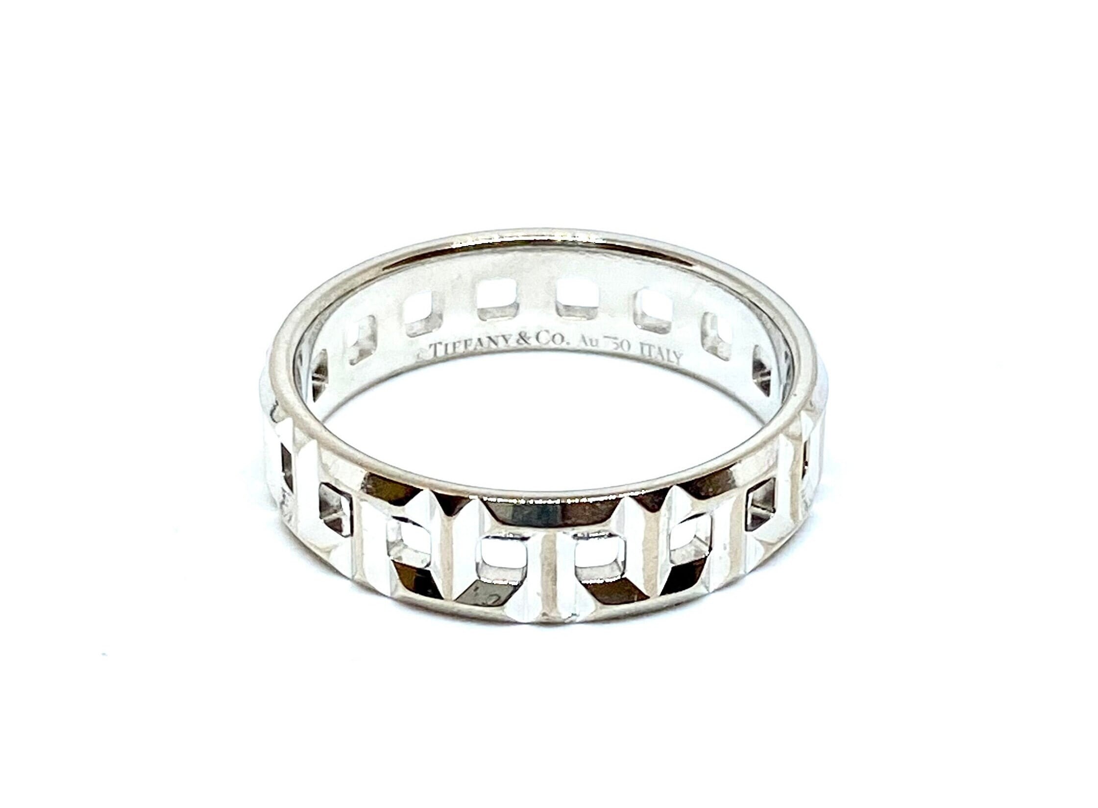 Tiffany Co 18K White Gold T True 5.5MM Wide Ring Etsy