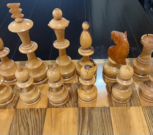 Large Scale Mixed Woods Chess Set With Folding Storage Board - Etsy