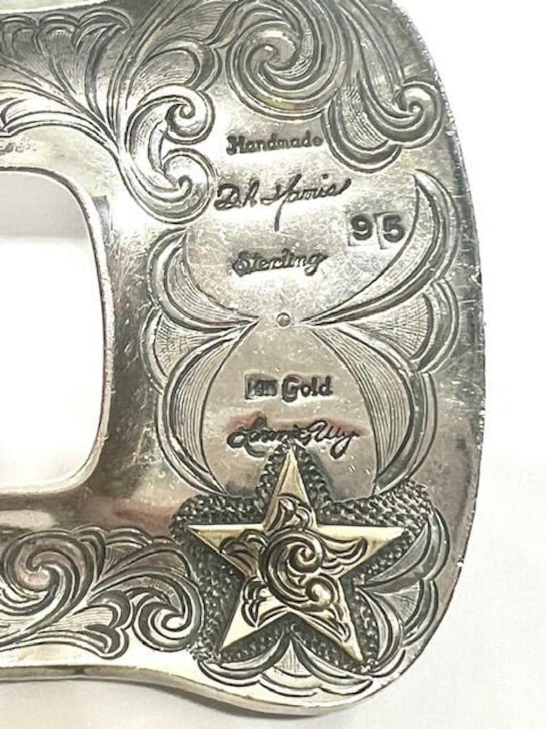 Sterling Silver 14K Gold Belt Buckle Dale Harris Western Cowboy - Etsy