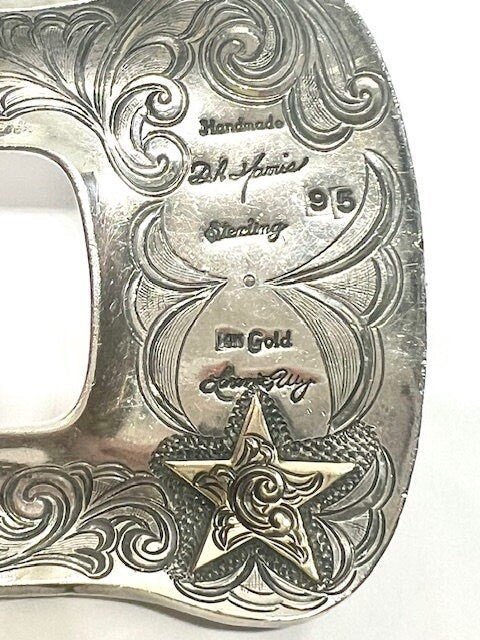 Sterling Silver 14K Gold Belt Buckle Dale Harris Western Cowboy - Etsy