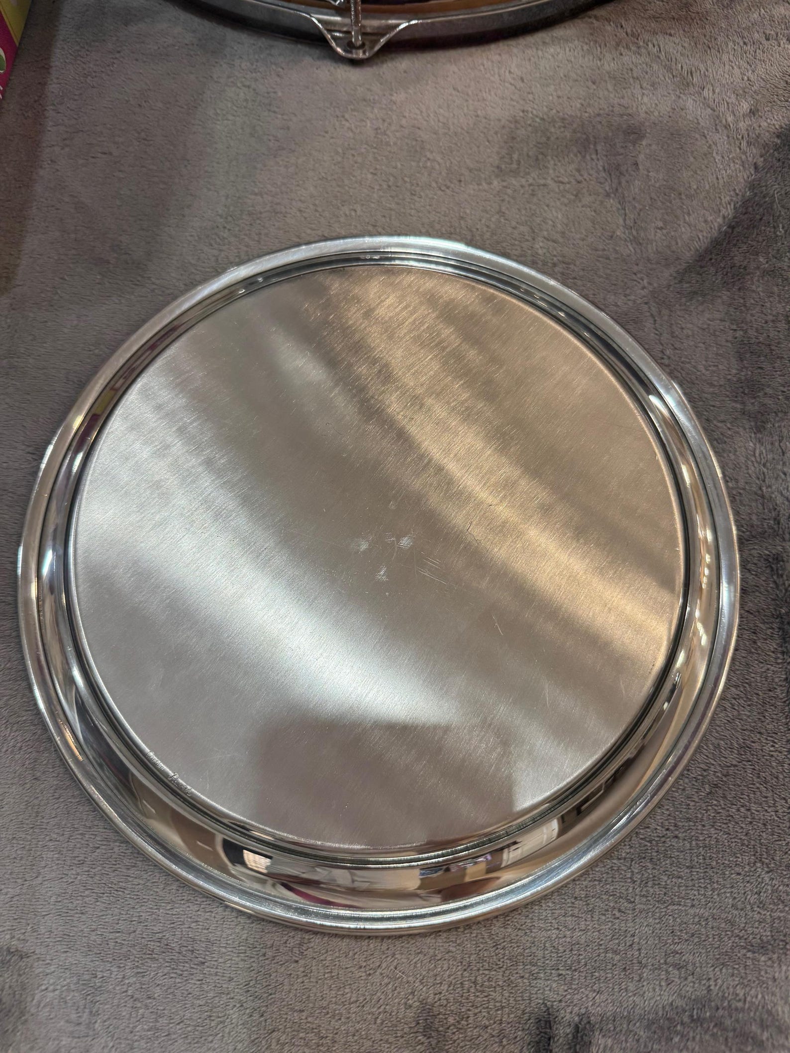 Vintage Cartier Pewter Serving Tray – Minimalist Round Modern Design ...
