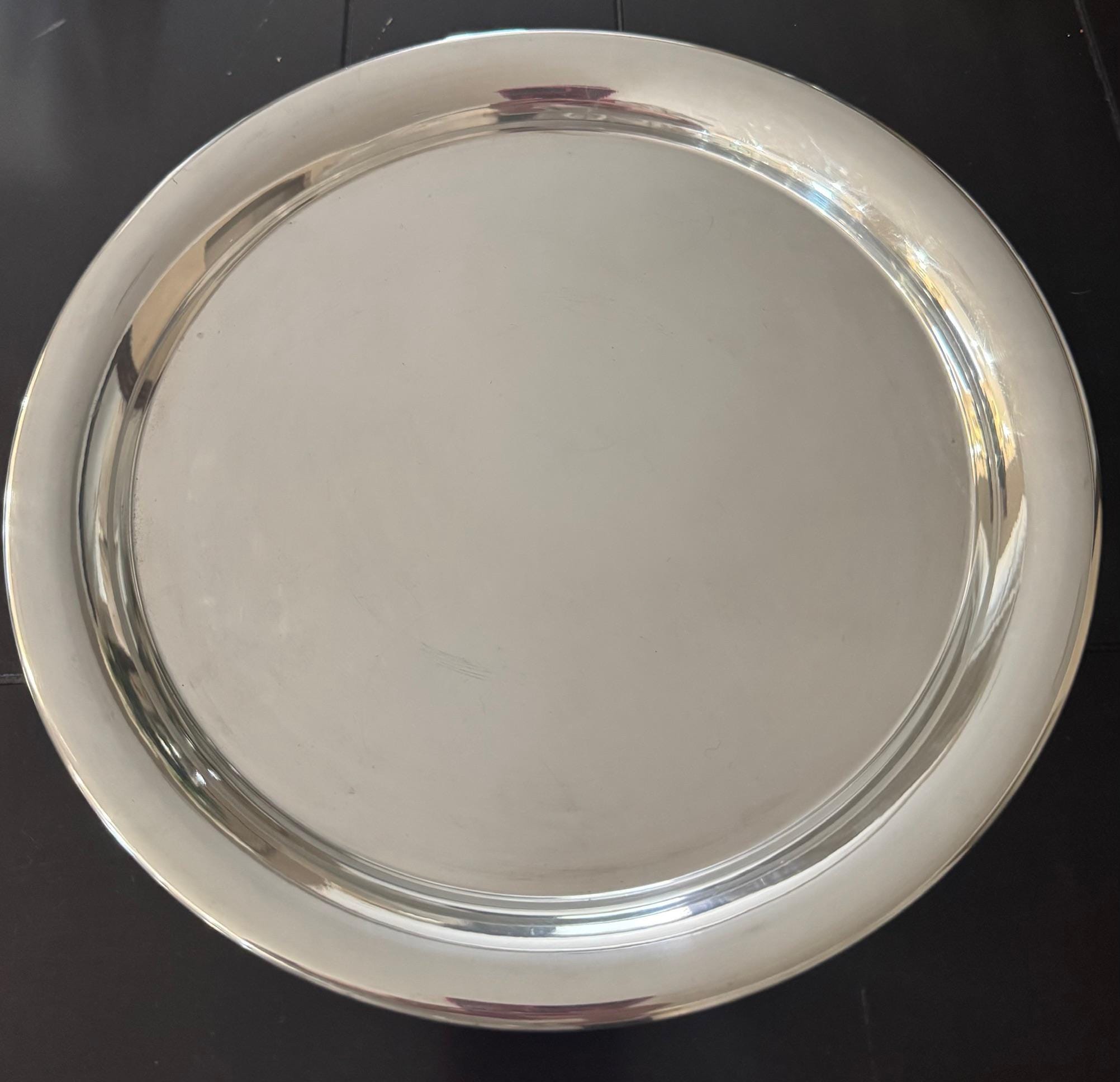 Vintage Cartier Pewter Serving Tray – Minimalist Round Modern Design ...