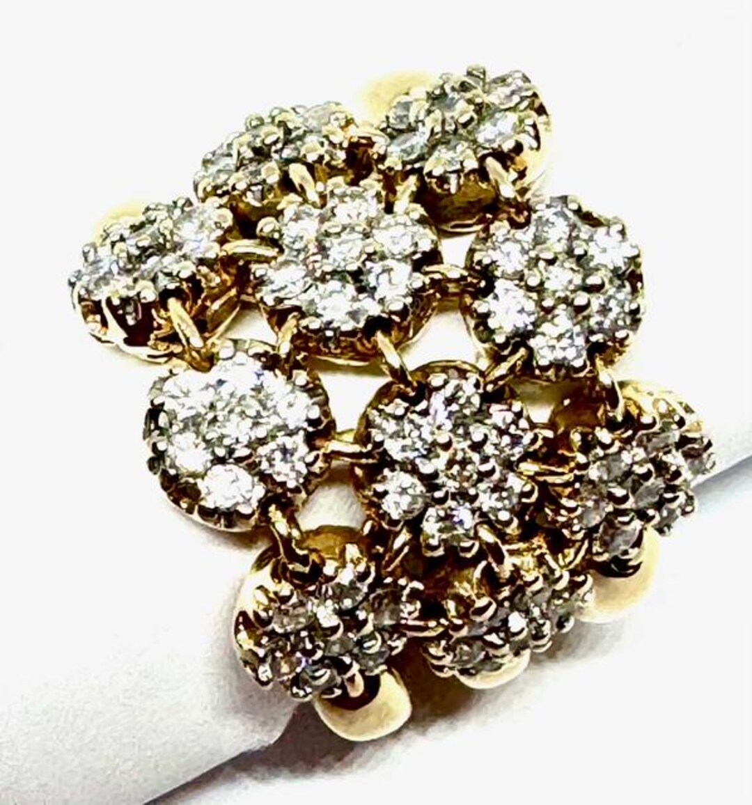 Sonia B. Bitton 14K Yellow Gold Cluster Diamond Ring | Size 5 | 10.6g ...