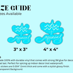 Aquarius Sign + Symbol Calligraphy Kiss-cut Stickers - Etsy