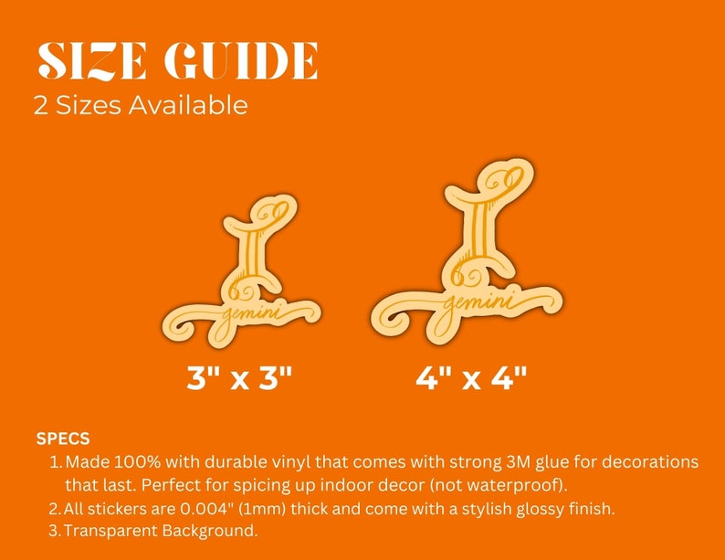 Gemini Sign + Symbol Calligraphy Kiss-cut Stickers - Etsy