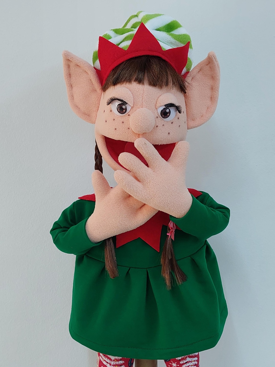 Elf Girl Ventriloquist Puppet,christmas Funny Puppet, Professional ...