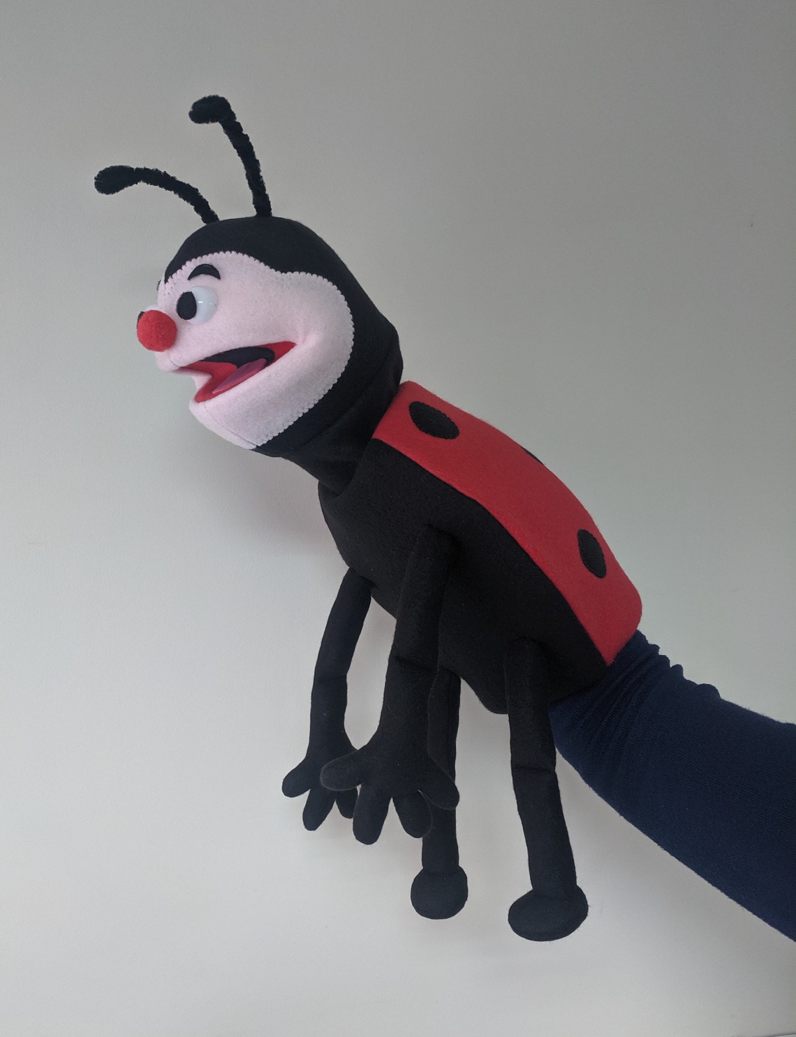 Ladybug Ventriloquist Puppet, Funny Puppet, Professional Style Hand Rod ...