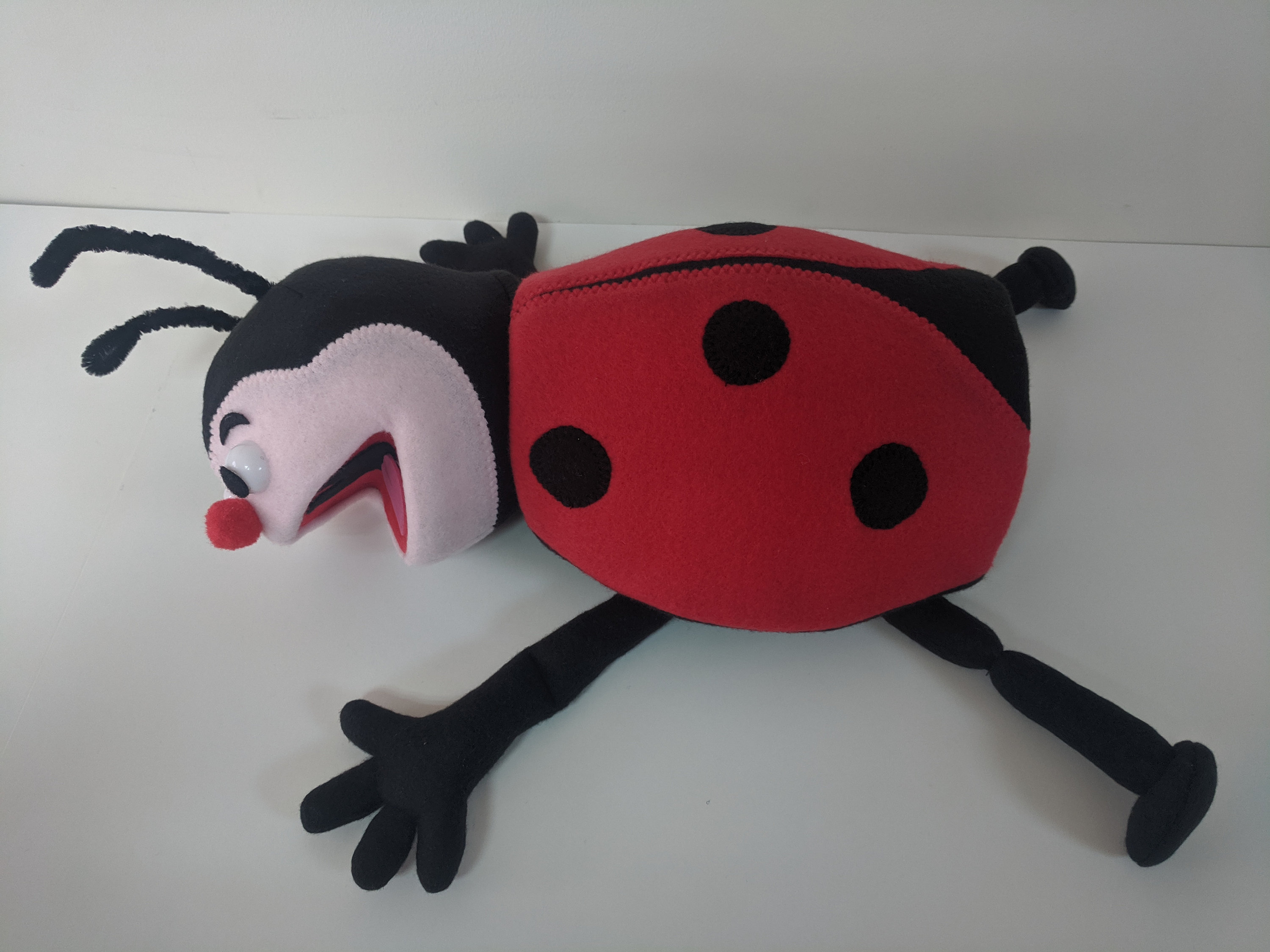 Ladybug Ventriloquist Puppet, Funny Puppet, Professional Style Hand Rod ...