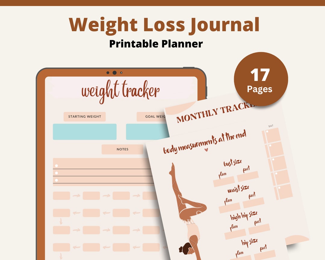 Digital Weight Loss Tracker, Weightloss Journal, Fitness Planner ...
