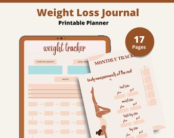 Digital Weight Loss Tracker, Weightloss Journal, Fitness Planner ...