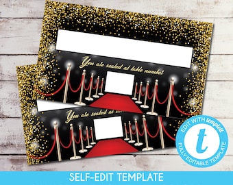 Movie Camera Place Card Movie Wedding Hollywood Wedding - Etsy