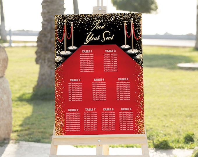 Printable Hollywood Table Numbers 35, Film Reel Party Ideas, Movie ...