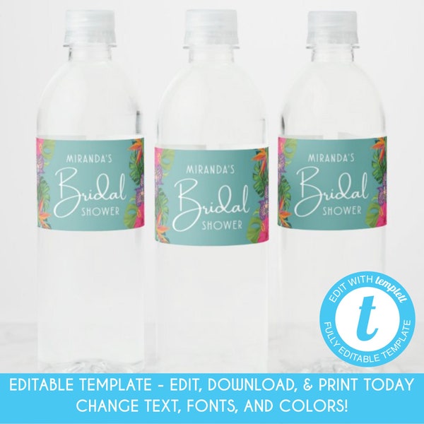 Luau Water Labels - Etsy