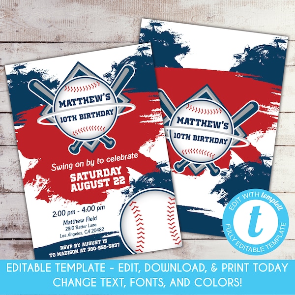 Baseball Invitation - Etsy