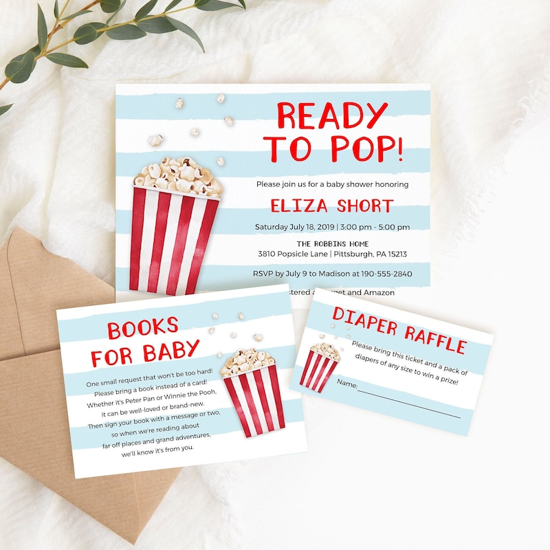Popcorn Invitation - Etsy