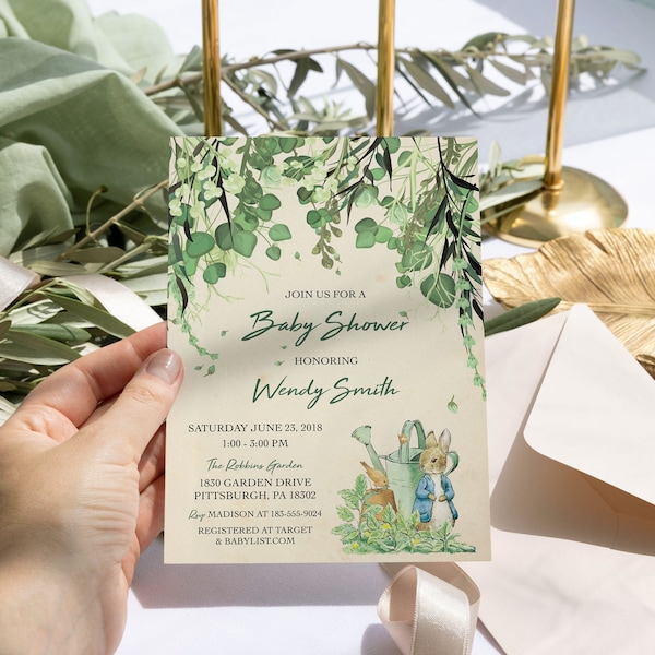 Peter Rabbit Baby Shower Invitation - Etsy