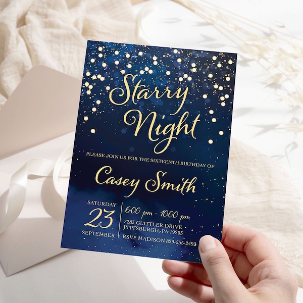Starry Night Wedding Invitation - Etsy