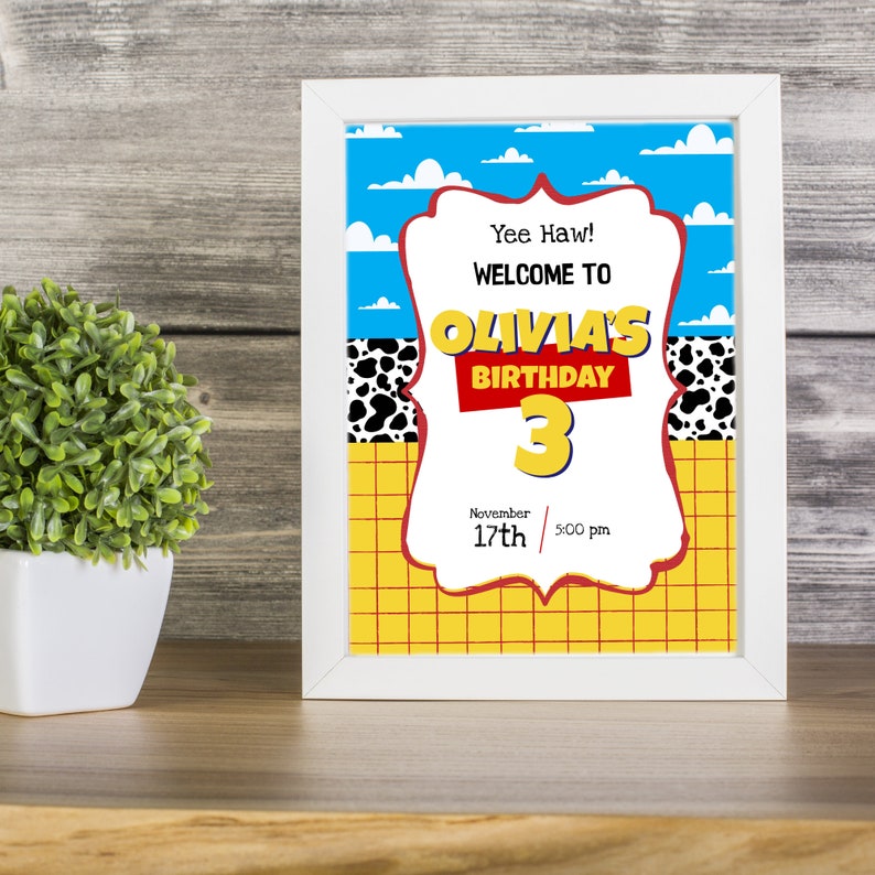 EDITABLE Toy Story Birthday Welcome Sign 8x10 Disney - Etsy