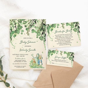 Editable Peter Rabbit Baby Shower Invitation Beatrix Potter Rabbit ...