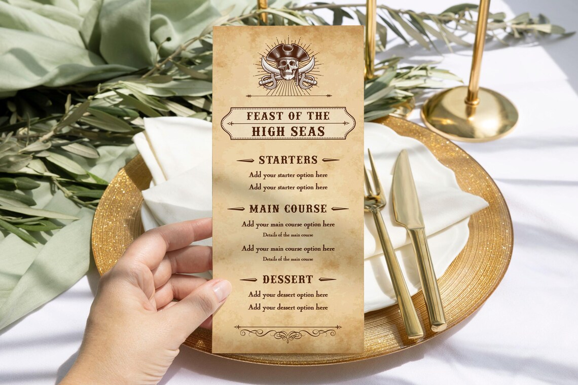 Editable Pirate Bar Menu Template: 4x6 Signature Cocktail Sign - Etsy