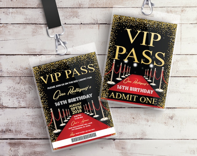 VIP Pass, Backstage Pass, Concert Ticket, Birthday Invitation, Any Age ...