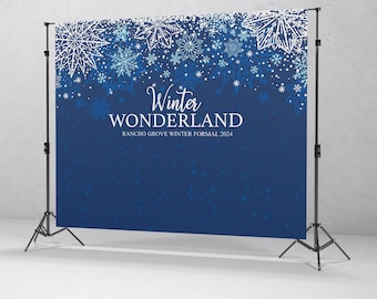 Winter Wonderland Snowflakes Party Backdrop, Winter Onederland Backdrop ...