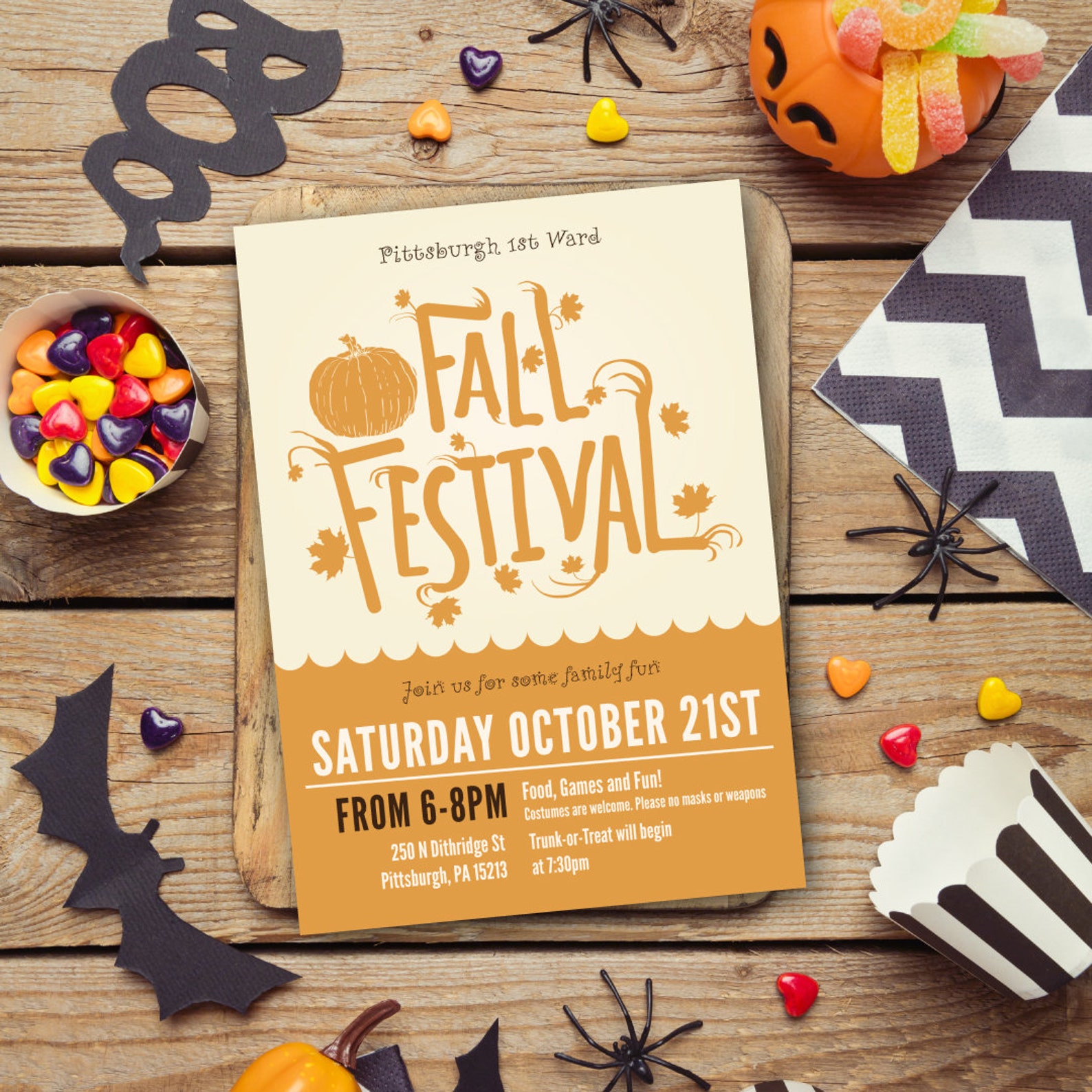 EDITABLE Fall Festival Invitation Set Halloween Party | Etsy