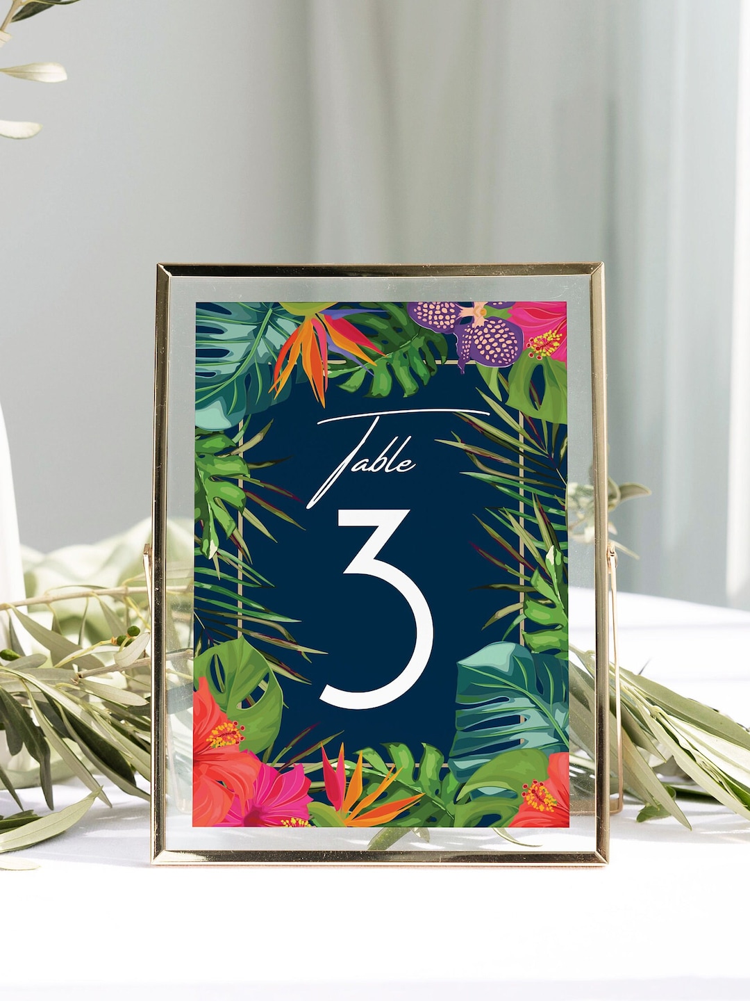 Editable Havana Nights Table Number Tropical Table Number Card Birthday ...