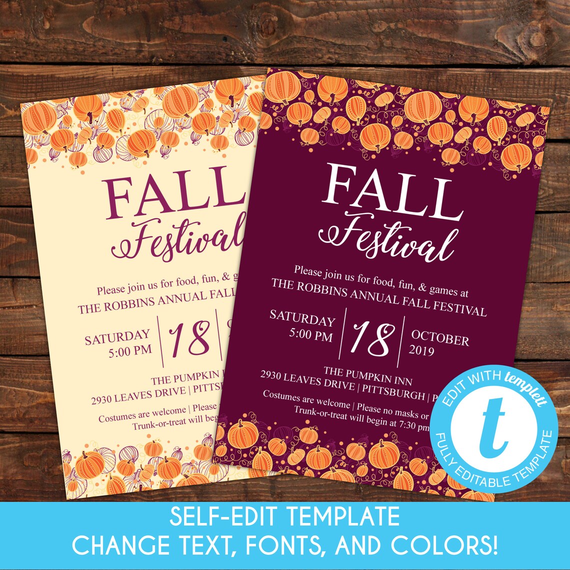 EDITABLE Fall Gift Tag Fall Festival Treat Tag Halloween - Etsy