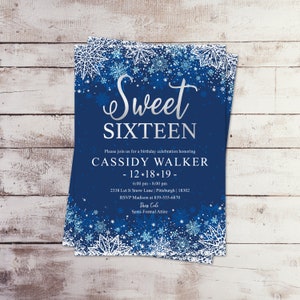 Editable Elegant Photo Booth Sign Blue Snowflake Guest Book Sign Winter ...