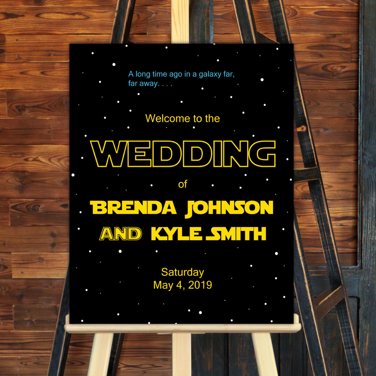 EDITABLE Star Wars Wedding Welcome Sign 16x20 Galactic | Etsy