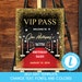 EDITABLE VIP Pass Program Hollywood School Event Program Red Carpet ...