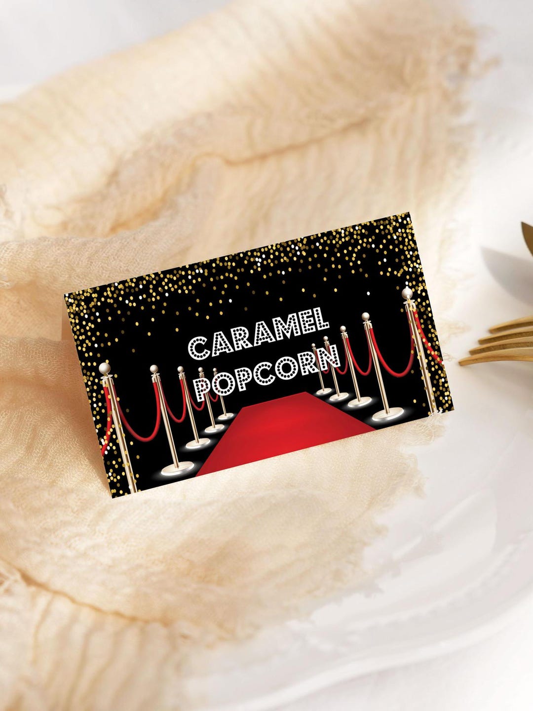 Editable Hollywood Tent Card VIP Pass Red Carpet Food Tent Sweet 16 ...