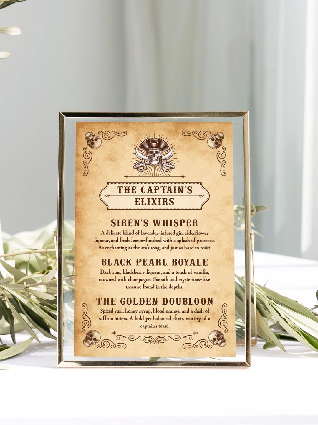 Editable Pirate Bar Menu Template: 4x6 Signature Cocktail Sign - Etsy