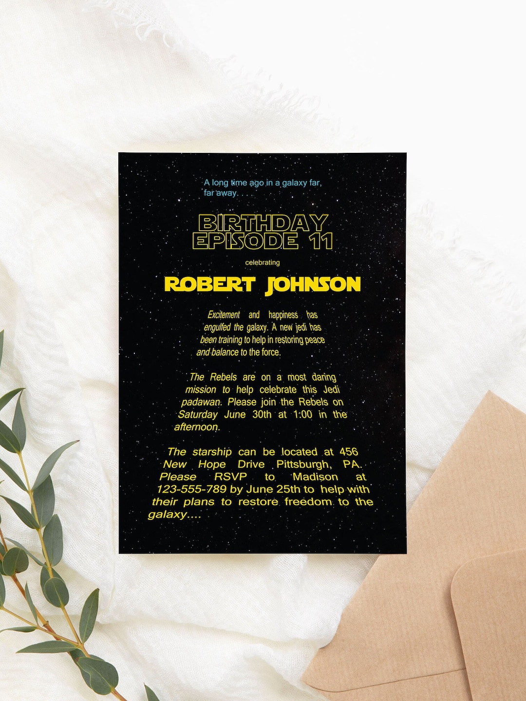 Star Wars Birthday Invitation: Galactic Party (digital or Printed) - Etsy