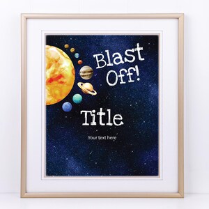 Editable Outer Space Birthday Sign 8x10 Cards and Gifts Sign Space Sign ...