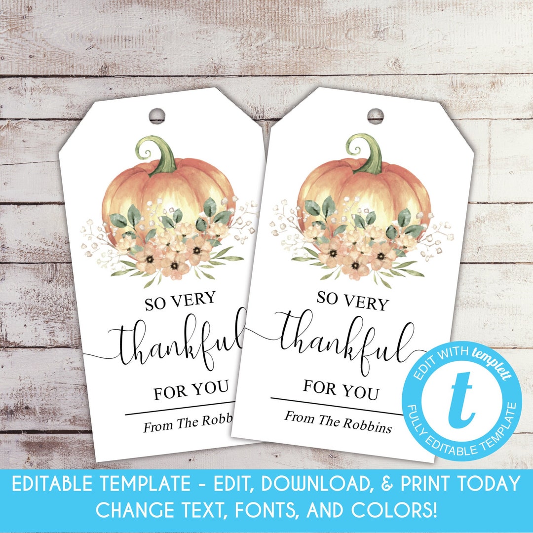 EDITABLE Fall Gift Tag Fall Treat Tag Fall Favor Tags Fall - Etsy
