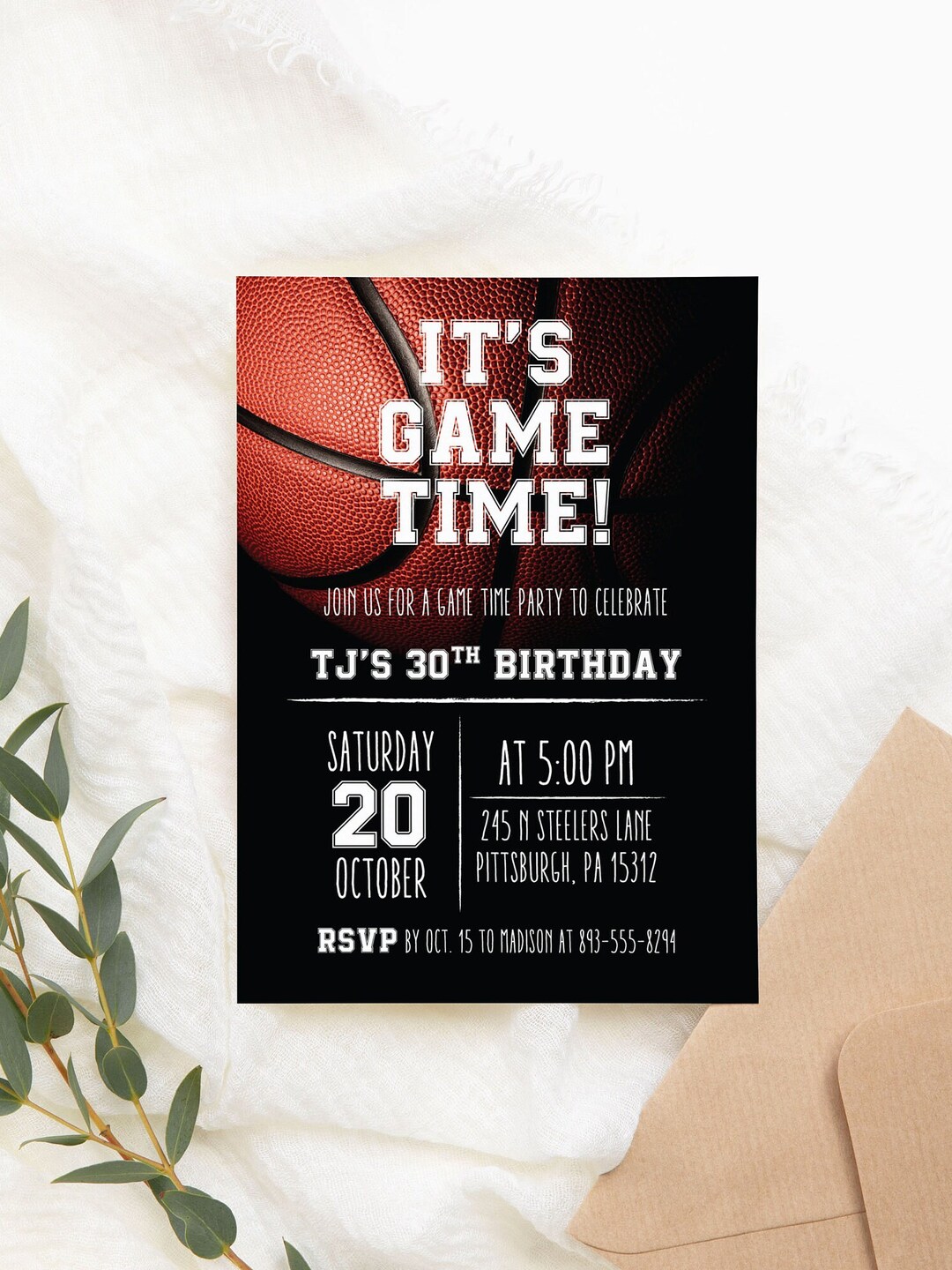 Editable Basketball Birthday Invitation Sports Birthday Invite ...