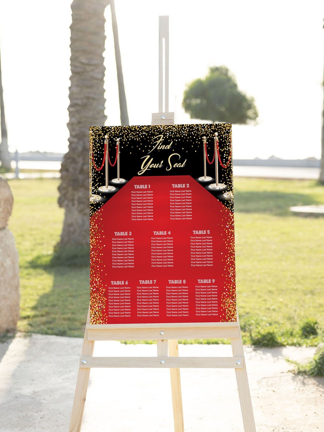 Editable Hollywood Seating Chart 24x36 Hollywood Birthday Seating Chart ...