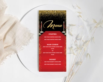 Red Carpet Dinner Menu Editable Template, Hollywood VIP Pass Sweet ...