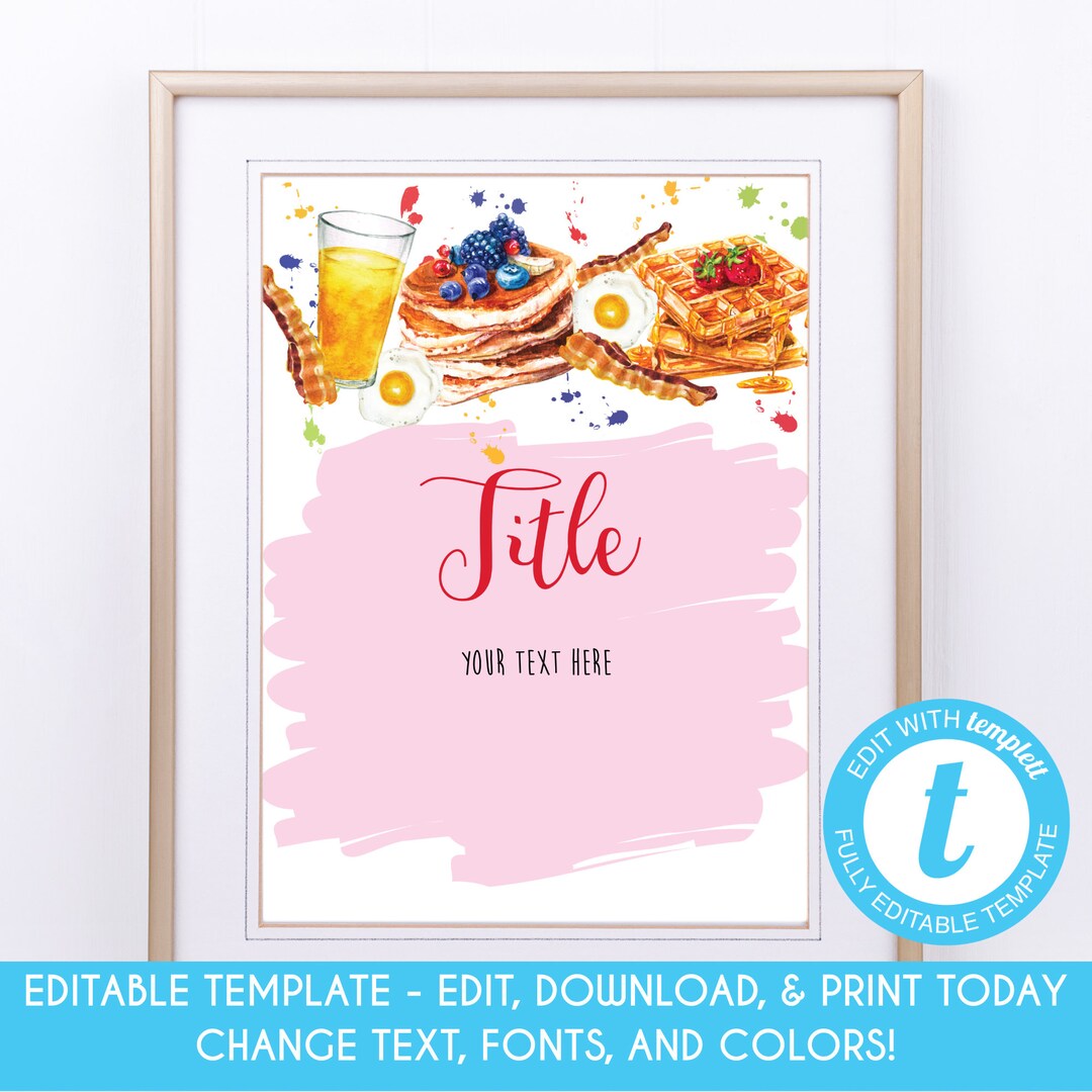 Editable Bridal Brunch Party Sign 8x10 Bridal Shower Brunch Sign Pink ...