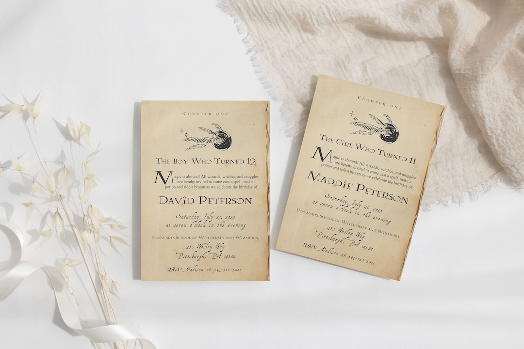 Editable Storybook Wizard Birthday Invitation Witches Wizards Magic ...