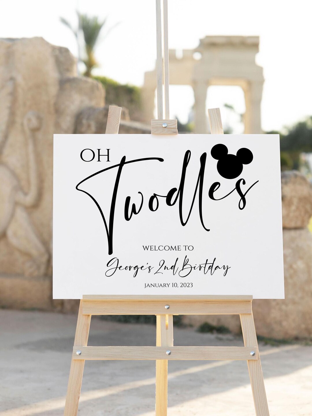 Editable Modern Mickey Mouse Birthday Welcome Sign 24x36 Twodles ...