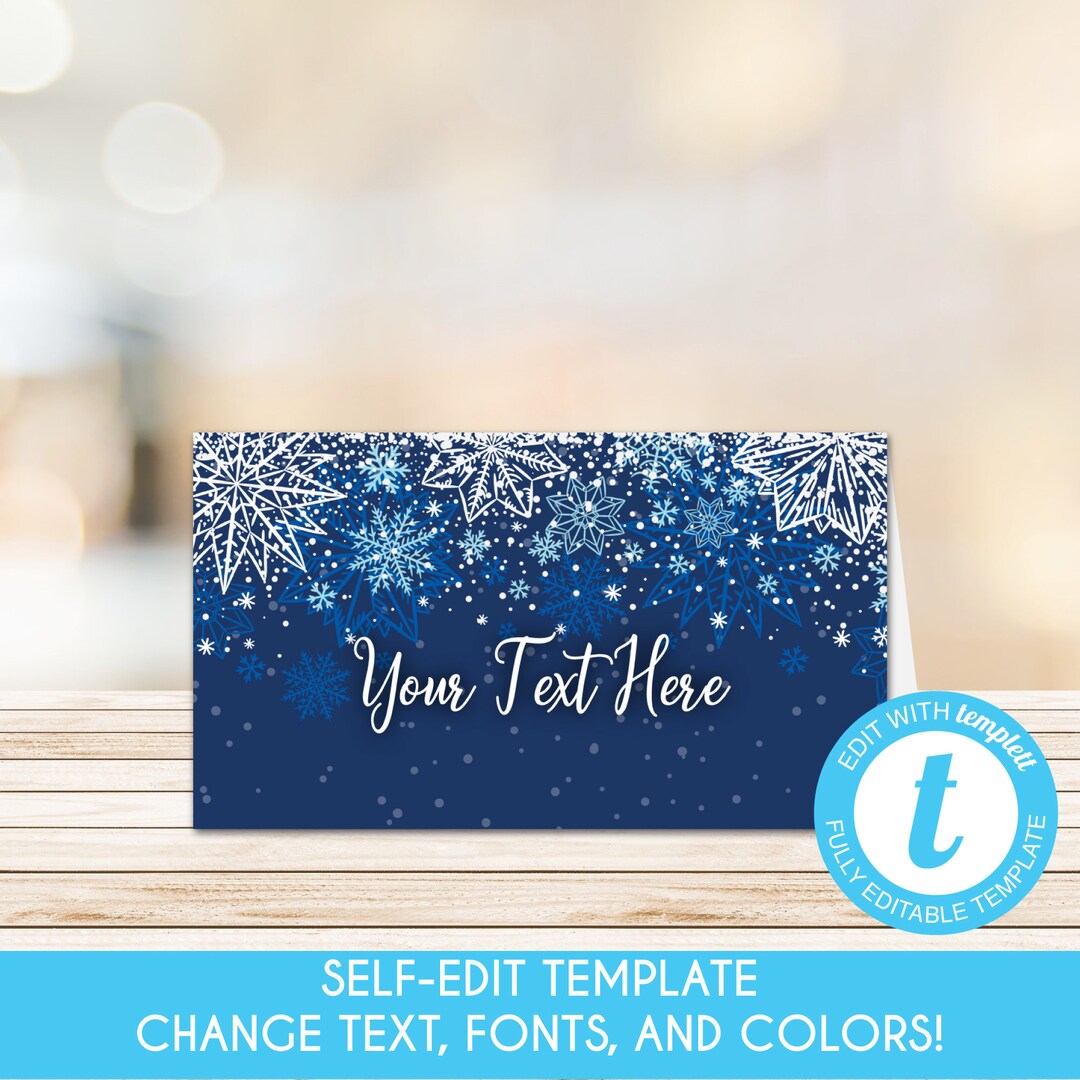 EDITABLE Elegant Holiday Place Cards Tented Name Cards Food Tags Food ...