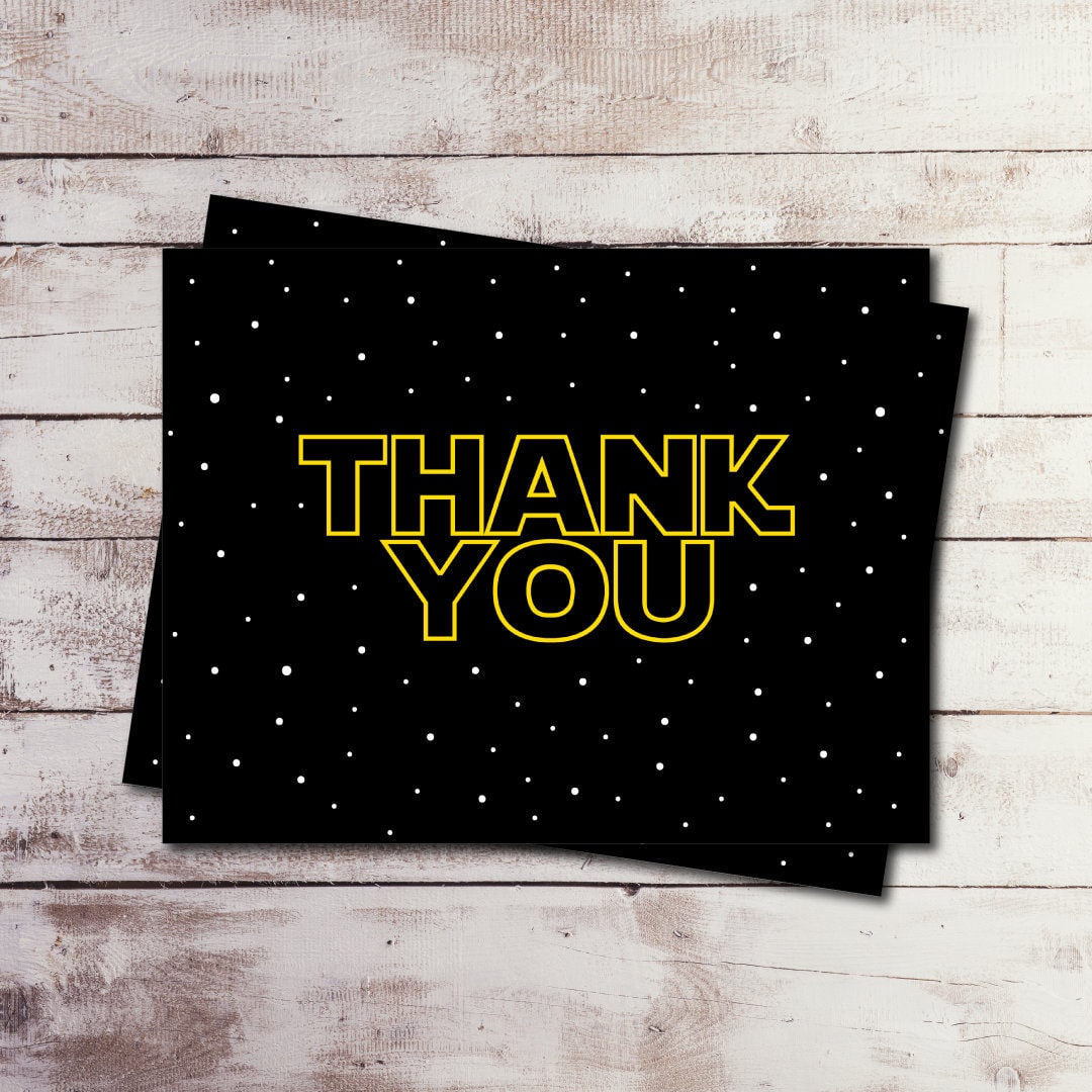 Star Wars Thank You Card Star Wars Wedding Thank You Card Star Wars ...